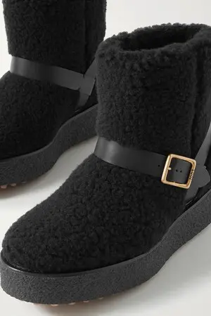 TOD'S Leathertrimmed Shearling Ankle Boots