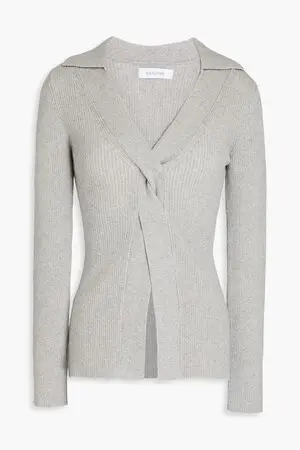 Naadam Ribbed Cotton And Cashmereblend Polo Sweater