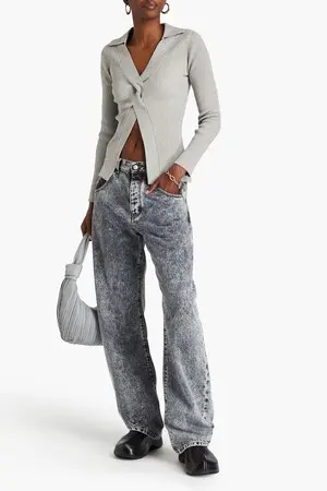 Naadam Ribbed Cotton And Cashmereblend Polo Sweater