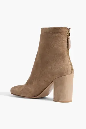 GIANVITO ROSSI Bellamy Suede Ankle Boots - Sand
