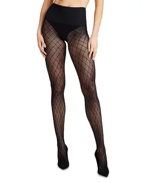 Commando Lattice Pattern Tights - Black