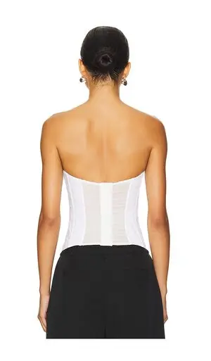 GUIZIO Chrys Pinstripe Corset - White & Black