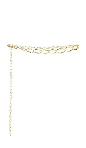 Ettika Hammered Oval Link Chain Belt - Gold