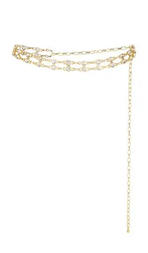 Ettika Double Crystal Chain Link Belt - Gold