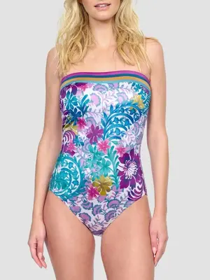 GOTTEX Bali Floral Strapless One-piece Swimsuit - Multi