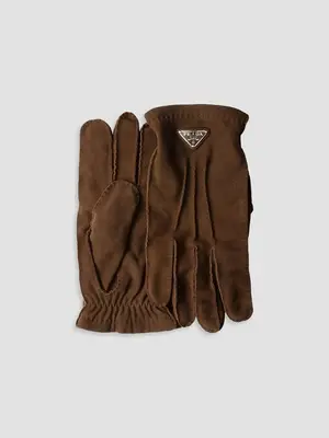 Prada Suede Gloves - Brown