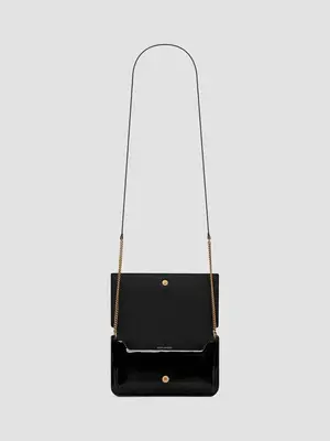 Saint Laurent Cassandre Phone Holder In Patent Leather