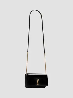 Saint Laurent Cassandre Phone Holder In Patent Leather
