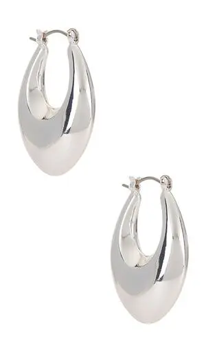 Ettika Open Teardrop Hoop Earrings - Metallic Silver