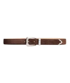 KHAITE Benny Belt Silver Buckle 3mm In Black Leather