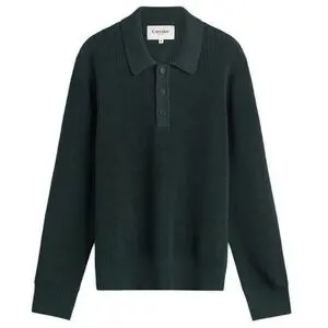 CORRIDOR Long Sleeve Slouchy Polo Shirt - Green