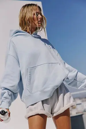 Free People A Cut Above Hoodie Baseline Blue