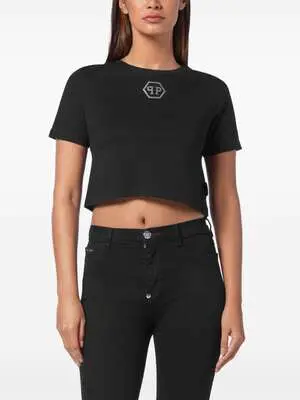 Philipp Plein Hexagon Rhinestone T-shirt - Black