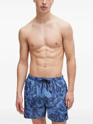 BOSS Floral-print Swim Shorts