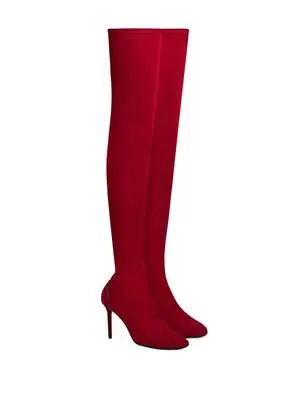 COURREGES Oblique Thigh-high Boots - Red