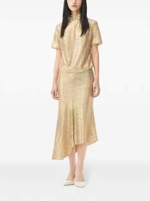 Shanghai Tang Sequined Midi Skirt