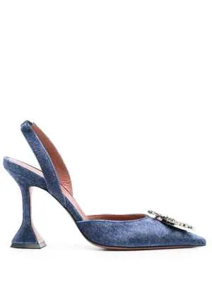 Amina Muaddi 95mm Begum Slingback Pumps - Blue