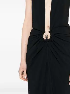 Christopher Esber Pierced Orbit Halter Slit Dress