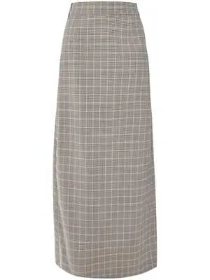 Rabanne Checked Midi Skirt