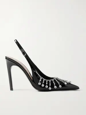 Gucci Crystal-embellished Slingback Pumps
