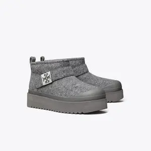 Tory Burch Mellow Shearling Platform Boot - Storm Cloud / Silver
