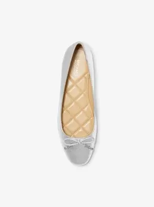 Michael Kors Nori Flex Metallic Leather Ballet Flat - Silver