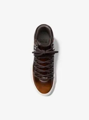 Michael Kors Atlas Burnished Leather Lace-up Boot