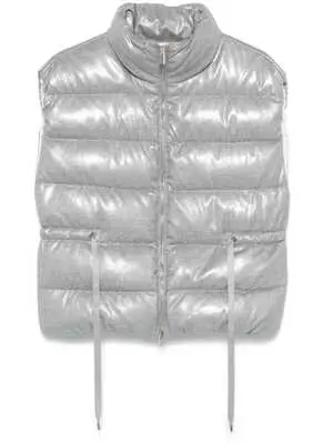 Peserico Lamé-effect Padded Gilet - Grey