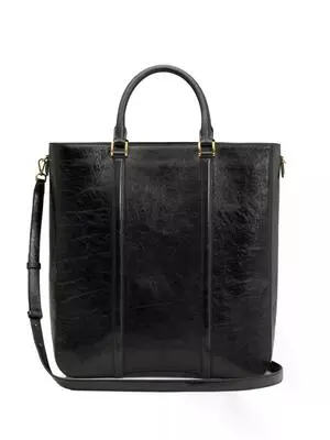 AMI Paris North South Leather Tote Bag - Black