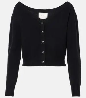 LISA YANG Beata Off-shoulder Cashmere Cardigan - Black