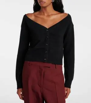 LISA YANG Beata Off-shoulder Cashmere Cardigan - Black