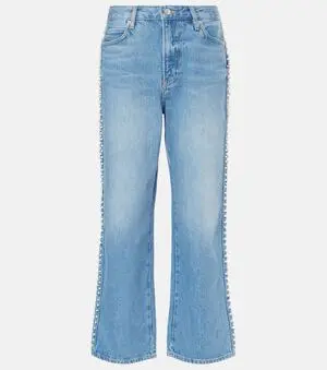 FRAME Le Jane Embellished Cropped Jeans