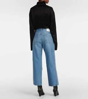 FRAME Le Jane Embellished Cropped Jeans