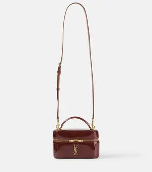 Saint Laurent Gaby Patent Leather Vanity Bag - Brown