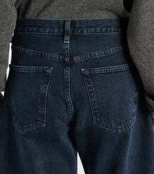 FRAME Bubble High-rise Barrel-leg Jeans - Blue