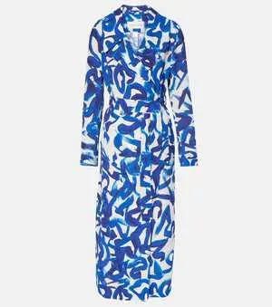 Dries Van Noten Printed Wrap Coat
