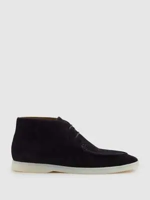 REISS Loftus Suede Chukka Boots - Navy