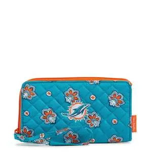 VERA BRADLEY Nfl Rfid Front Zip Wristlet In Miami Dolphins Bandana - Multicolor