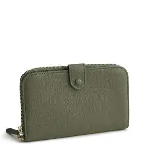 VERA BRADLEY Large Tab Wallet In Bronze - Green