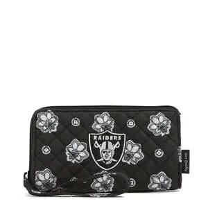 VERA BRADLEY Nfl Rfid Front Zip Wristlet In Las Vegas Raiders Bandana - Multicolor