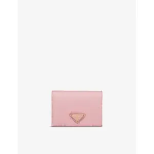 Prada Logo-plaque Small Leather Wallet - Pink