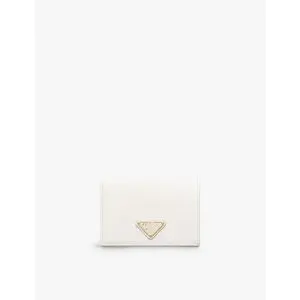Prada Logo-plaque Small Leather Wallet - White