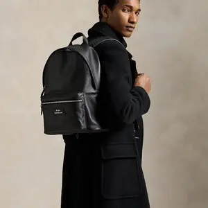 Ralph Lauren Smooth Leather Backpack - Black