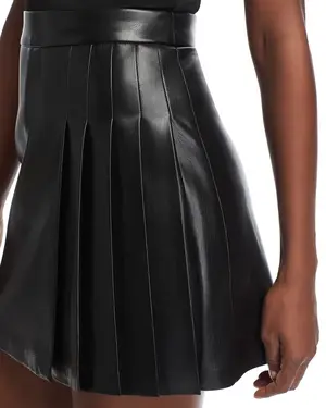 Alice + Olivia Chara Faux Leather Short Sleeve Dress