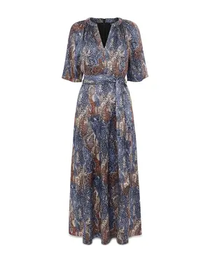 Whistles Marlow Dashed Spot Print Midi Dress