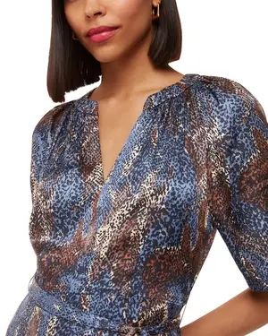 Whistles Marlow Dashed Spot Print Midi Dress