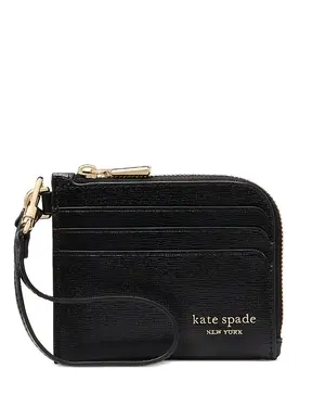 Kate Spade New York Devin Saffiano Leather Coin Card Case Wristlet - Black
