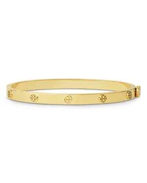 Tory Burch Miller Logo Studded Bangle - Gold