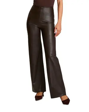 Commando COMMANDO Faux Leather Wide Leg Trousers Espresso