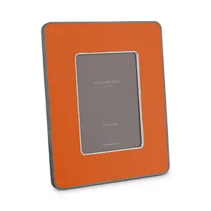 ADDISON ROSS Silver Edged White Studio Enamel Photo Frame, 5 X 7 Orange